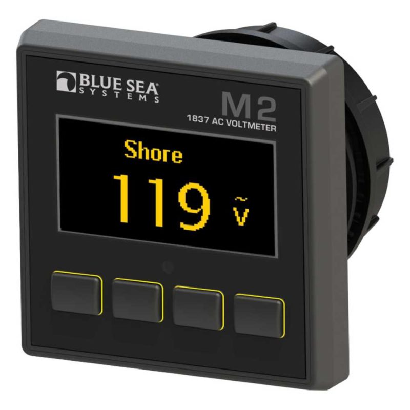 Mini OLED Boat Voltmeter | Panel Mount | Blue Sea 1733 | New Wire Marine