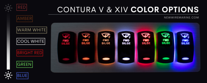 Contura XIV Rocker Switches Warm White Lamps - New Wire Marine
