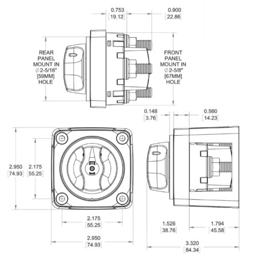 1-2-BOTH Boat Battery Switch | Blue Sea 6007 | New Wire Marine