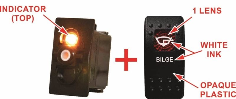 Illuminated Rocker Switches | Contura V | Laser Etched | New Wire Marine
